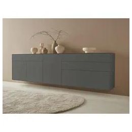 Sideboard LeGer Home by Lena Gercke "Essentials" Sideboards Gr. B/H/T: 279cm x 74cm x 42cm, 4 St., grau (anthrazit) Breite: 279cm, MDF lackiert, Push-to-open-Funktion