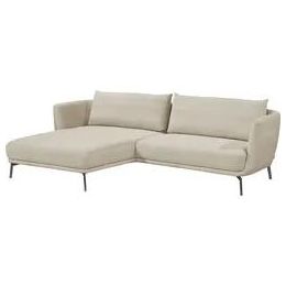 Schöner Wohnen Ecksofa SCHÖNER WOHNEN-KOLLEKTION "Pearl - 5 Jahre Hersteller-Garantie, auch in Bouclé L-Form" Sofas Gr. B/H/T: 270cm x 71cm x 160cm, Boucle, Longchair links, beige (natur) Maße (BHT): 27071160 cm, Füße Metall