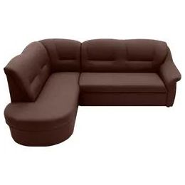 Ecksofa DOMO collection "Faenza L-Form" Sofas Gr. B/H/T: 232cm x 88cm x 176cm, Microfaser, Ottomane links, mit Bettfunktion, braun (dunkelbraun) DOMO collection Ecksofa, mit Ottomane, wahlweise Bettfunktion