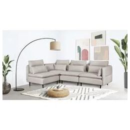 Ecksofa Andas "ALVIK L-Form" Sofas Gr. B/H/T: 262cm x 88cm x 172cm, Filzoptik, Ottomane links, Ottomane links, beige zusammengesetzt aus Modulen, erweiterbar mit Modulen der Serie