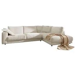 Ecksofa Places of Style "Enisa XXL B/T/H: 325/224/85 cm L-Form" Sofas Gr. B: 325cm, Cord, Recamiere rechts, weiß Kuschelig, gemütlich, in 5 Farben, Bezug Cord, mit 2 Zierkissen