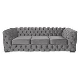 Guido Maria Kretschmer Home & Living Chesterfield-Sofa "Kalina", grau, B:230cm H:67cm T:98cm, GUIDO MARIA KRETSCHMER HOME & LIVING, Sofas, klassische Chesterfield-Knopfheftung, sehr hochwertige Verarbeitung