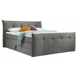 Boxspringbett "Florida", grau, B:185cm L:228cm, Feingewebe (100% Polyester), SET ONE BY Musterring, Komplettbetten, Boxspringbett, mit Bettkasten, in 5 Liegekomfortvarianten