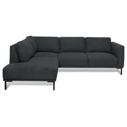 Ecksofa OTTO products "Fillin, L-Form" Sofas Gr. B/H/T: 247cm x 82cm x 205cm, Chenille, Ottomane links, grau (anthrazit) Struktur hergestellt aus recycelten PET-Flaschen und im Leinen-Mix