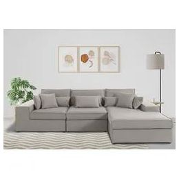 Ecksofa RAUM.ID "Florid L-Form" Sofas Gr. B/H/T: 280cm x 75cm x 162cm, Struktur (recyceltes Polyester), Ottomane rechts, beige 3 Teile, bestehend aus Modulen, viele Bezugsqualitäten, auch in Cord