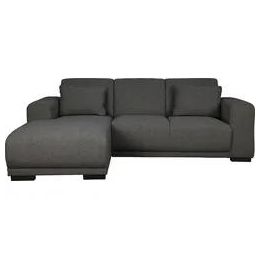 Ecksofa Home Affaire "Bornholm incl. 2 Kissen, Stellmaße 234x162 cm L-Form" Sofas Gr. B/H/T: 234cm x 85cm x 162cm, Struktur grob, Recamiere links, grau (dunkelgrau) Recamiere wahlweise links oder rechts bestellbar