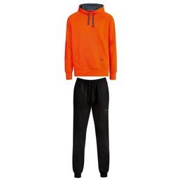 Jogginganzug TRIGEMA "TRIGEMA aus Biobaumwolle" Gr. L, orange (mandarine) Herren Sportanzüge Trainingsanzüge