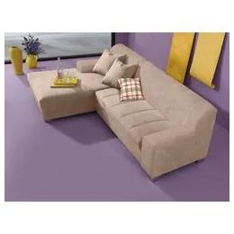 Ecksofa Inosign "Anzio L-Form" Sofas Gr. B/H/T: 239cm x 75cm x 82cm, Microfaser PRIMABELLE, Recamiere links, ohne Bettfunktion, beige (natur) wahlweise mit Bettfunktion