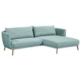 Schöner Wohnen Ecksofa SCHÖNER WOHNEN-KOLLEKTION "Pearl - 5 Jahre Hersteller-Garantie, auch in Bouclé L-Form" Sofas Gr. B/H/T: 270cm x 71cm x 160cm, Velours, Longchair rechts, blau (petrol) Maße (BHT): 27071160 cm, Füße aus Massivholz