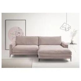 Ecksofa Inosign "Downtown, B/T/H: 272/190/84 cm L-Form" Sofas Gr. B/H/T: 272cm x 84cm x 190cm, Cord, Recamiere rechts, rosa (rosé) weicher Sitzkomfort auch in Cord und Bouclé, incl. Zierkissen