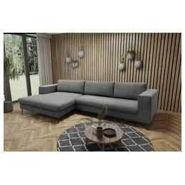 Ecksofa DOMO collection "Modica L-Form" Sofas Gr. B/H/T: 329cm x 83cm x 173cm, Cord, Recamiere links, grau moderne Optik mit großzügiger Recamieire, auch in Cord