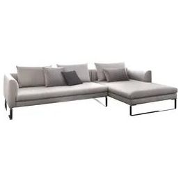 Ecksofa 3C Candy "Avola L-Form" Sofas Gr. B/H/T: 304cm x 85cm x 100cm, Flachgewebe, Recamiere rechts, grau (light grey)