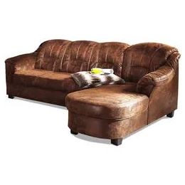 Ecksofa Home Affaire "Budapest L-Form", braun (mokka), B:242cm H:84cm T:80cm, Sofas, wahlweise mit Bettfunktion, mit Recamiere oder Ottomane