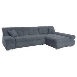 Ecksofa DOMO collection "Mona L-Form" Sofas Gr. B/H/T: 297cm x 80cm x 173cm, Luxus-Microfaser Chenilleoptik, Recamiere rechts, ohne Funktion, grau wahlweise mit Bettfunktion