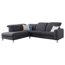 Ecksofa 3C Candy "L-Form" Sofas Gr. B/H/T: 284cm x 84cm x 241cm, Struktur, Ottomane links, ohne Funktion, grau (anthrazit) Polsterecke, wahlweise mit Relaxfunktion