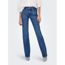 Only Bootcut-Jeans ONLEVERLY MW SWEET FLARED DNM CRO187 (Flared Jeans, Schlagjeans, ausgestellte Beinform, normale Leibhöhe) Baumwollmischung mit Stretch sorgt für ein angenehmes Tragegefühl, blau