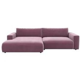 Ecksofa Gallery M BRANDED BY MUSTERRING "LUCIA L-Form" Sofas Gr. B/H/T: 296cm x 81cm x 190cm, Velour SAMT, Longchair links, rosa (rosewood samt)