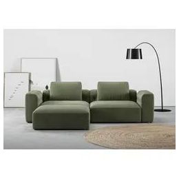 Ecksofa RAUM.ID "Cushid L-Form" Sofas Gr. B/H/T: 268cm x 62cm x 191cm, Cord, Longchair rechts, grün (oliv) Modulset, bestehend aus 3 Teilen