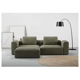 Ecksofa RAUM.ID "Cushid L-Form" Sofas Gr. B/H/T: 268cm x 62cm x 191cm, Easy care, Longchair links, grün (oliv) Modulset, bestehend aus 3 Teilen