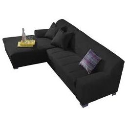 Ecksofa Inosign "Anzio L-Form" Sofas Gr. B/H/T: 239 cm x 75 cm x 82 cm, Microfaser PRIMABELLE, Recamiere links, ohne Bettfunktion, schwarz wahlweise mit Bettfunktion