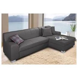 Ecksofa Inosign "Anzio L-Form" Sofas Gr. B/H/T: 239 cm x 75 cm x 82 cm, Kunstleder SOFTLUX, Recamiere rechts, mit Bettfunktion, braun (schlamm) wahlweise mit Bettfunktion