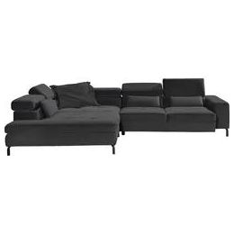 Ecksofa Gallery M BRANDED BY MUSTERRING "Felicia Due L-Form" Sofas Gr. B/H/T: 312cm x 82cm x 218cm, Leder PURO, Longchair links, ohne Sitzvorzug, schwarz Wahlweise mit Sitzvorzug, inkl. Kopfteilverstellung, Sitzhöhe 43 cm