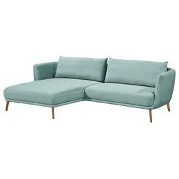 Schöner Wohnen Ecksofa SCHÖNER WOHNEN-KOLLEKTION "Pearl - 5 Jahre Hersteller-Garantie, auch in Bouclé L-Form" Sofas Gr. B/H/T: 270cm x 71cm x 160cm, Velours, Longchair links, blau (petrol) Maße (BHT): 27071160 cm, Füße aus Massivholz