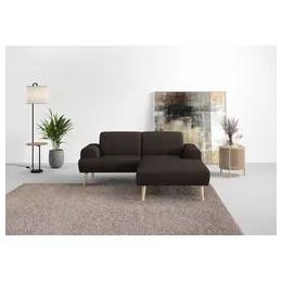 Ecksofa Andas "Swift L-Form" Sofas Gr. B/H/T: 192cm x 83cm x 176cm, Struktur, Recamiere rechts, braun (dunkelbraun) Federkern-Polsterung, BTH: 19283176 cm