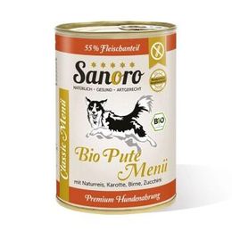 Sanoro Menü Classic von der Bio-Pute mit 55 % Fleischanteil 12x400g