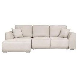 Ecksofa Inosign "Beatrice L-Form" Sofas Gr. B/H/T: 265cm x 86cm x 170cm, Cord, Ottomane links, mit Bettfunktion-mit Bettkasten, beige (creme) wahlweise auch mit Bettfunktion und Bettkasten