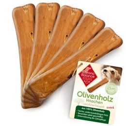 ChronoBalance Olivenholz Kauknochen für Hunde 5er Set 1 kg