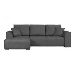 Ecksofa Inosign "Beatrice L-Form", grau (dunkelgrau), B:265cm H:86cm T:170cm, 100% Polyester, Sofas, wahlweise auch mit Bettfunktion und Bettkasten