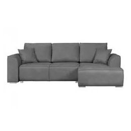 Ecksofa Inosign "Beatrice L-Form" Sofas Gr. B/H/T: 265cm x 86cm x 170cm, Material, Ottomane rechts, mit Bettfunktion-mit Bettkasten, grau (hellgrau) wahlweise auch mit Bettfunktion und Bettkasten