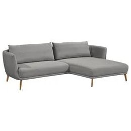 Schöner Wohnen Ecksofa SCHÖNER WOHNEN-KOLLEKTION "Pearl - 5 Jahre Hersteller-Garantie, auch in Bouclé L-Form" Sofas Gr. B/H/T: 270cm x 71cm x 160cm, Flachgewebe, Longchair rechts, grau Maße (BHT): 27071160 cm, Füße aus Massivholz