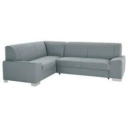 Ecksofa DOMO collection "Anzio L-Form" Sofas Gr. B/H/T: 259cm x 85cm x 191cm, Struktur fein, langer Schenkel rechts, Ohne Funktion-Mit Federkern, grün (mint) Wahlweise mit Bettfunktion und Federkern