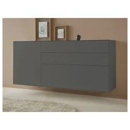 Sideboard LeGer Home by Lena Gercke "Essentials" Sideboards Gr. B/H/T: 167cm x 74cm x 42cm, 3 St., grau (anthrazit) Breite: 167cm, MDF lackiert, Push-to-open-Funktion