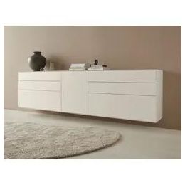 Sideboard LeGer Home by Lena Gercke "Essentials" Sideboards Gr. B/H/T: 279cm x 74cm x 42cm, 6 St., grau (warmgrau) Breite: 279cm, MDF lackiert, Push-to-open-Funktion