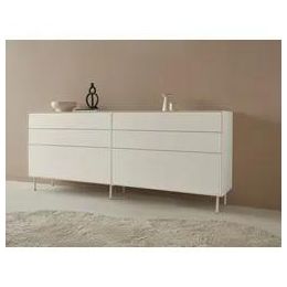 Sideboard LeGer Home by Lena Gercke "Essentials" Sideboards Gr. B/H/T: 224cm x 90cm x 42cm, 6 St., grau (warmgrau) Breite: 224cm, MDF lackiert, Push-to-open-Funktion