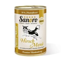 Sanoro Menü Classic vom Hirsch mit 50 % Fleischanteil - 12x400g