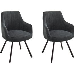 Esszimmerstuhl MCA furniture "Sassello" Stühle Gr. B/H/T: 60 cm x 87 cm x 61 cm, 2 St., Metall, grau (anthrazit, schwarz matt lackiert) Küchenstühle