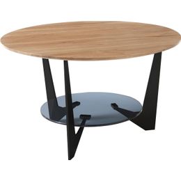 Couchtisch MCA furniture "Cadiz" Tische Gr. B/H/T: 70 cm x 40 cm x 70 cm, braun (eiche, schwarz matt, eiche natur) Couchtische rund oval