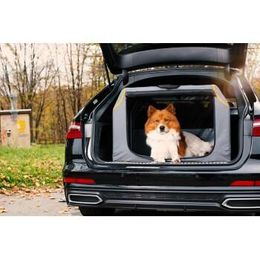Knuffelwuff faltbare Hundebox Auto Transportbox Alverstone mit Aluminiumgestell für den Kofferraum XXL