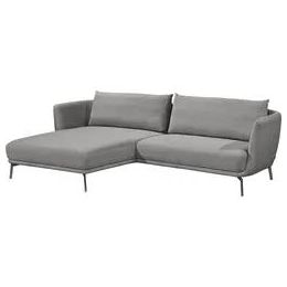 Schöner Wohnen Ecksofa SCHÖNER WOHNEN-KOLLEKTION "Pearl - 5 Jahre Hersteller-Garantie, auch in Bouclé L-Form" Sofas Gr. B/H/T: 270cm x 71cm x 160cm, Flachgewebe, Longchair links, grau Maße (BHT): 27071160 cm, Füße Metall