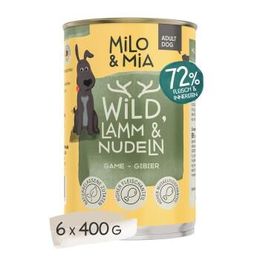 Milo & Mia Wild, Lamm & Nudeln 6x400 g