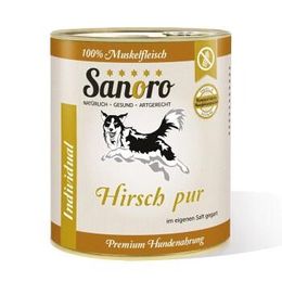 Sanoro Pures Muskelfleisch vom Hirsch 6x800g
