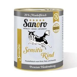 Sanoro Sensitiv Rind Menü mit Reis und Karotte 6x800g