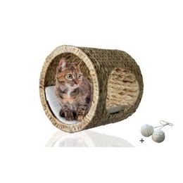 Rohrschneider ® Katzenhöhle für Wandmontage, Kletterwand-Element mit Gratis-Spielballset