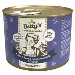Betty's Landhausküche Huhn & Fasan mit Borretschöl 6 x 200g für Katze