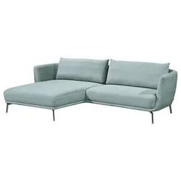 Schöner Wohnen Ecksofa SCHÖNER WOHNEN-KOLLEKTION "Pearl - 5 Jahre Hersteller-Garantie, auch in Bouclé L-Form" Sofas Gr. B/H/T: 270cm x 71cm x 160cm, Velours, Longchair links, blau (petrol) Maße (BHT): 27071160 cm, Füße Metall