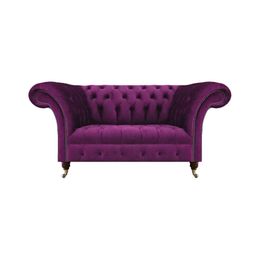 JVmoebel Chesterfield-Sofa Luxus Sofa Couch Zweisitzer Chesterfield Lila Möbel Textil Wohnzimmer